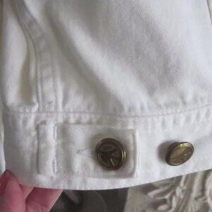 Moschino | Jackets & Coats | Moschino Jeans White Denim Crop Jacket ...